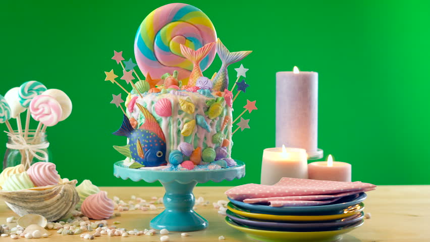 On Trend Mermaid Ocean Theme Candy Stock Footage Video (100% Royalty ...