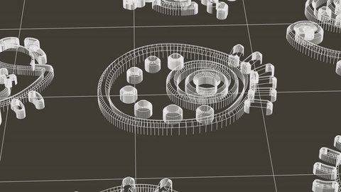 3d Animation Wireframe Background Symbols Stock Footage Video (100% ...