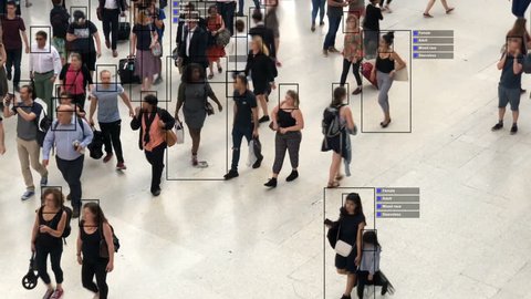 Cctv Ai Facial Recognition Camera Zoom Stock Footage Video (100% ...