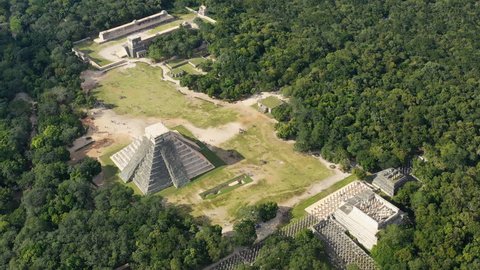 Aerial View Chichen Itza Ancient Mayan Stock Footage Video (100% ...