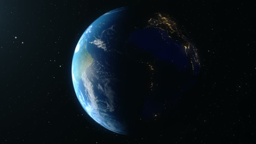 Earth Rotates Around Axis World Globe Stock Footage Video 100 Royalty