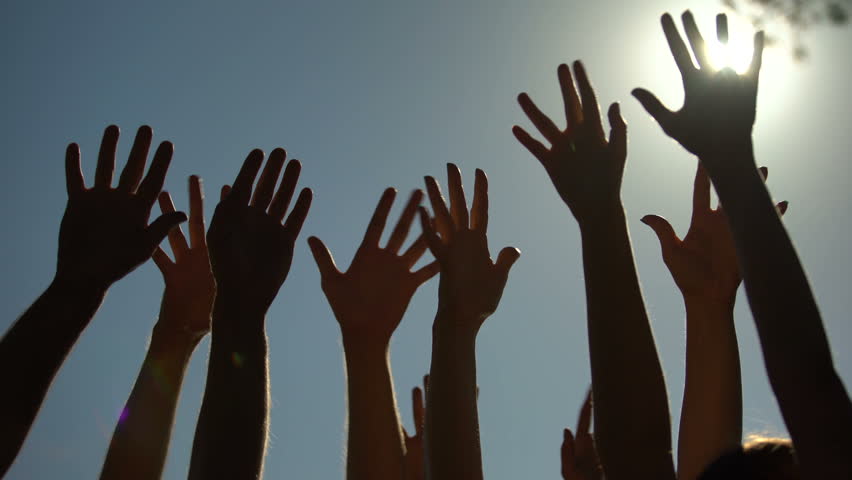 people raising shaking hands voting democracy Stock Footage Video (100% ...