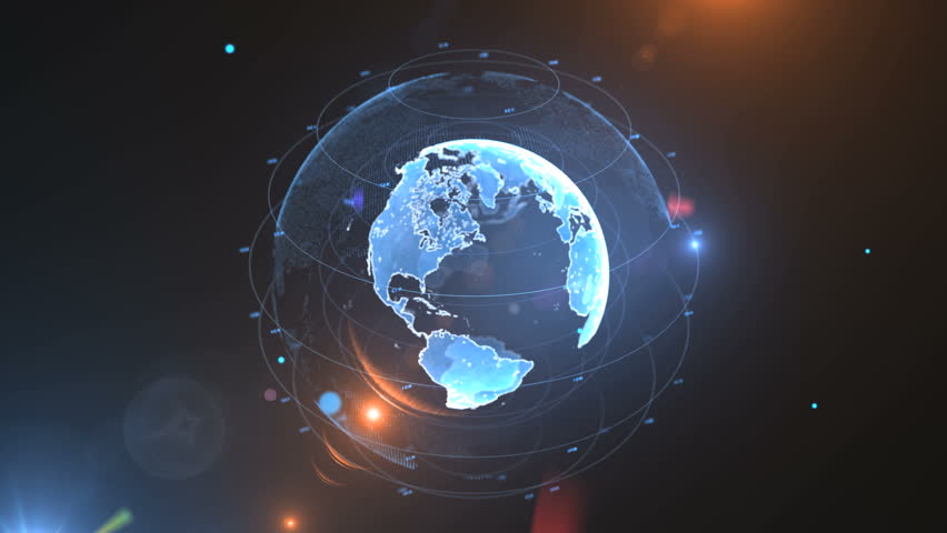 Spinning of Digital Earth Planet. Stock Footage Video (100% Royalty ...