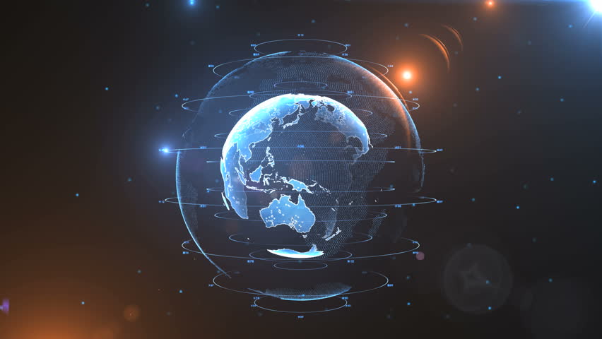 Spinning of Digital Earth Planet. Stock Footage Video (100% Royalty ...