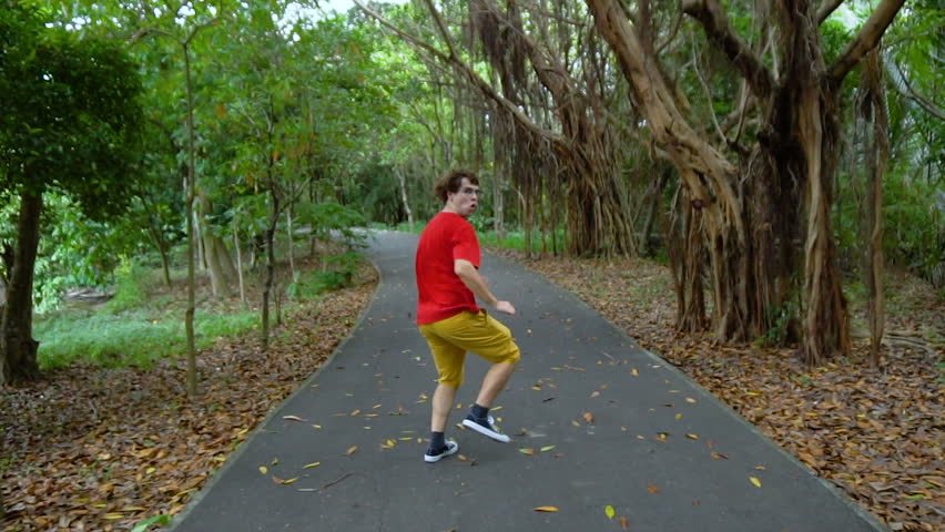 comical man running away funnily threat Stock Footage Video (100% ...