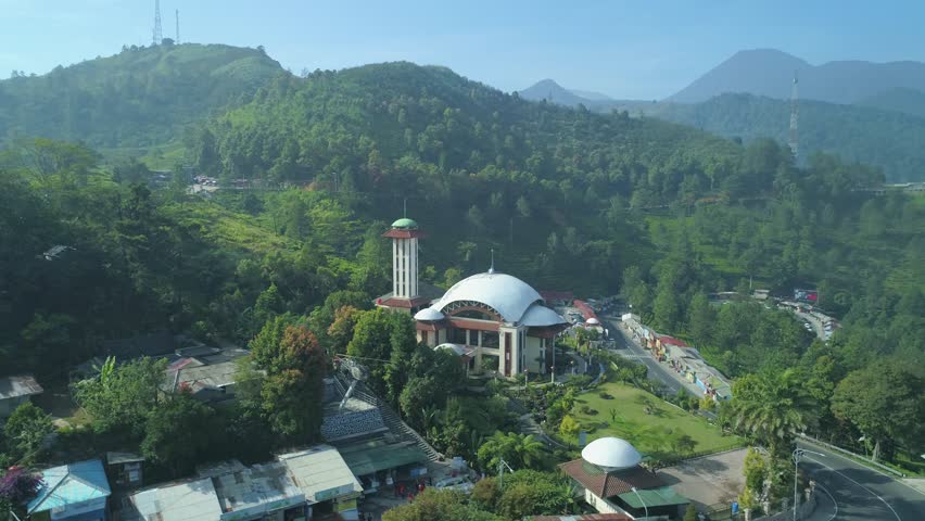 aerial view atta'awun mosque masjid puncak Stock Footage Video (100% ...