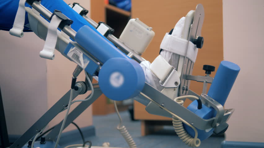 Orthopaedic Equipment Lifts Patients Leg. Stock Footage Video (100% ...
