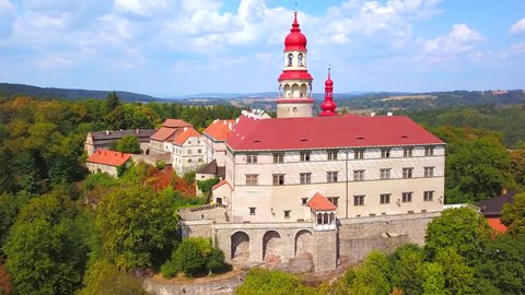 Aerial View Castle Nachod Castle Founded Stock Footage Video (100% ...
