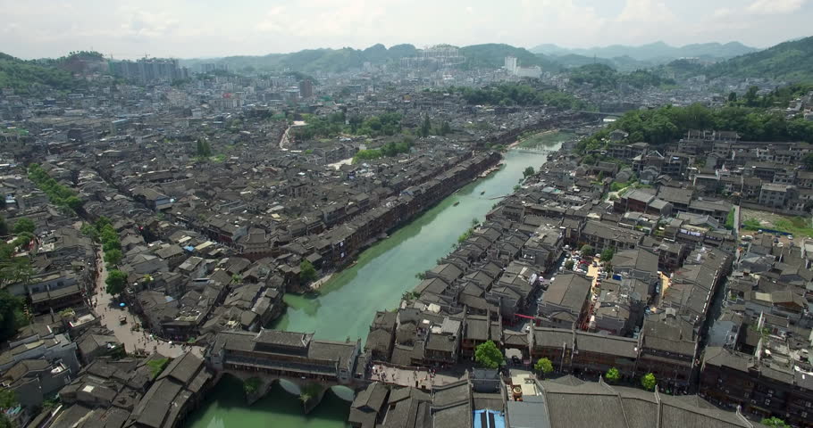 amazing aerial view traditional asian old Stock Footage Video (100% ...