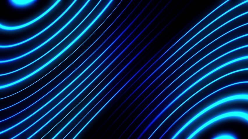 Blue Flashing Neon Circles Abstract Background Stock Footage Video (100 ...