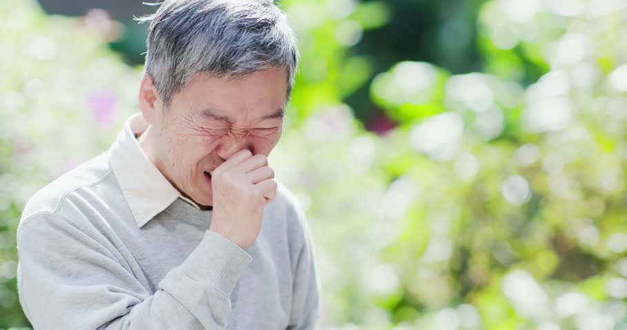 Old Man Get a Cold Stock Footage Video (100% Royalty-free) 1020288298 ...