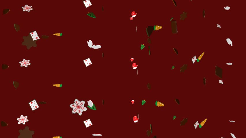 looping christmas cookies rain falling background Stock Footage Video ...