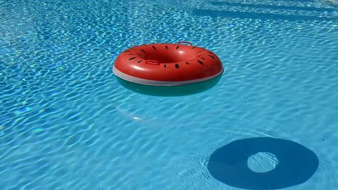 Floating Rubber Ring Beach Ball Water Stock Footage Video (100% Royalty ...