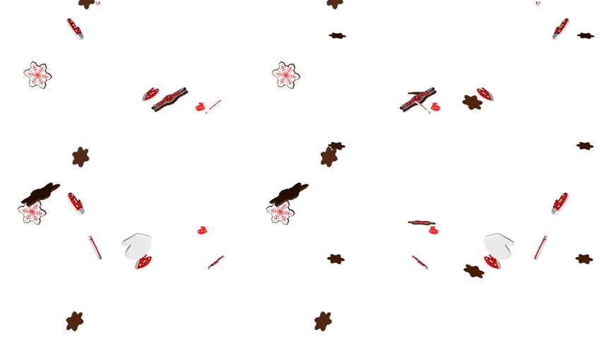 looping christmas cookies rain falling background Stock Footage Video ...