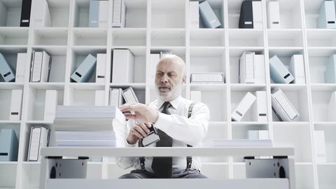 Office Worker Doing Boring Repetitive Job Stock Footage Video (100% ...