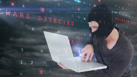 Digital Animation Hacker Hacking Laptop Digital Stock Footage Video ...