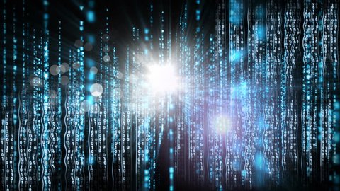 Conceptual Digital Animation Showing Binary Code Stock Footage Video