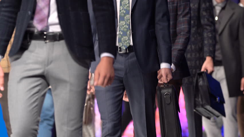 male models walk runway different suits Stock Footage Video (100% ...