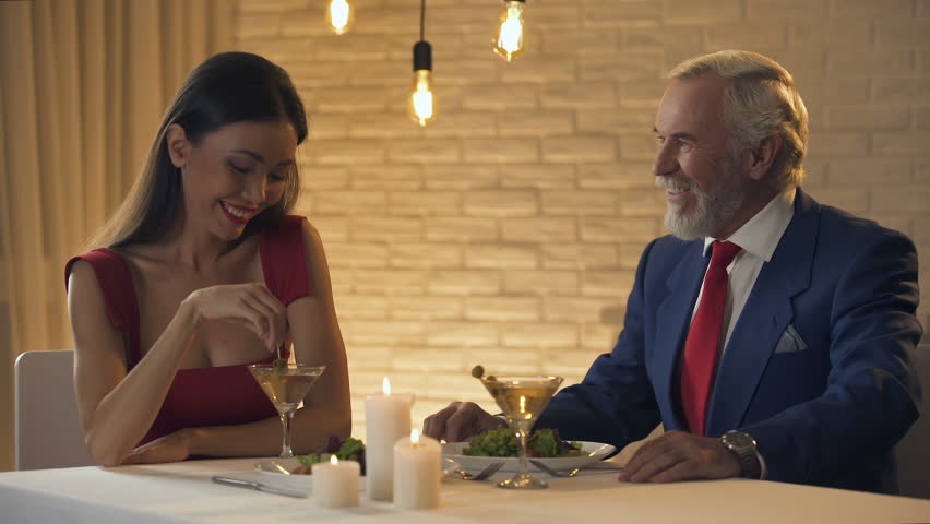 old man making proposal young lady Stock Footage Video (100% Royalty ...