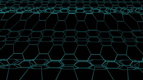 Hexagonal Grid Net Waving Field Landscape Stock Footage Video (100% ...