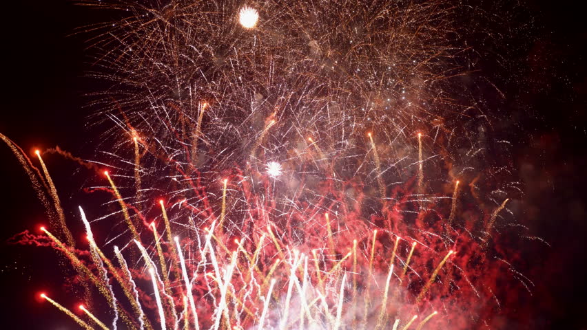 Fireworks Show in 4k Slow Stock Footage Video (100% Royalty-free ...