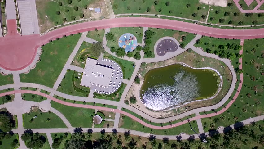 bird's eye view amphitheater lake Stock Footage Video (100% Royalty ...