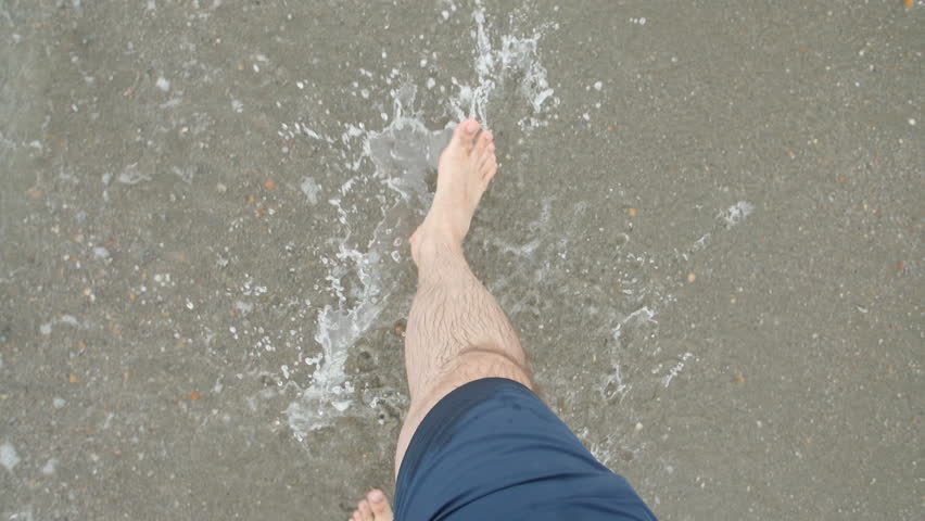 feet going seashore foot stepping on Stock Footage Video (100% Royalty ...