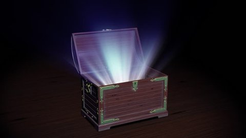 Treasure Chest Opening Magic Light Particles Stock Footage Video (100% ...