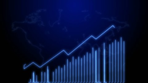 3d Animation 2d Vector Rising Blue Stock Footage Video (100% Royalty ...