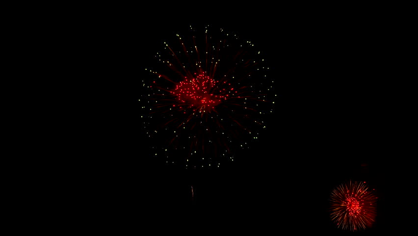 slow motion fireworks show red balls Stock Footage Video (100% Royalty ...