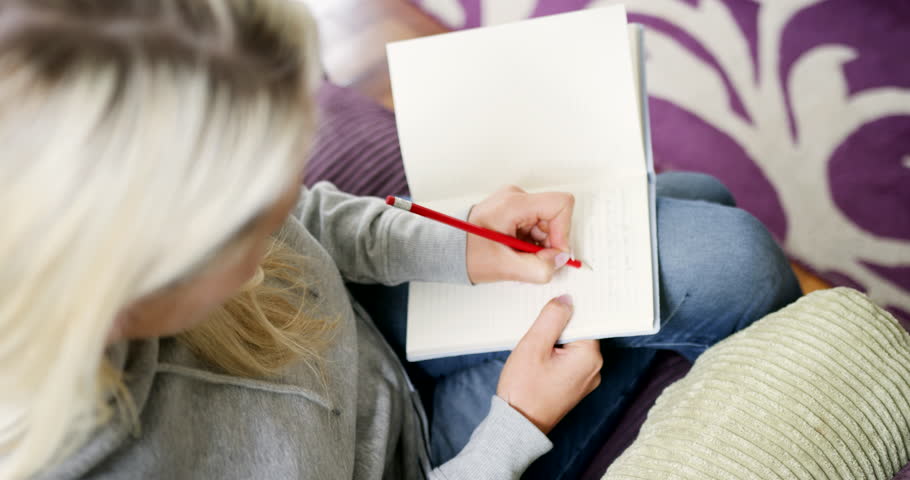 over shoulder shot beautiful blond businesswoman Stock Footage Video ...