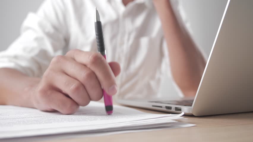close-up man's hands nervous knocking pen Stock Footage Video (100% ...