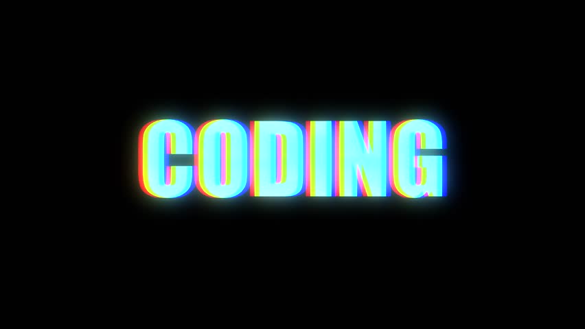 Cool Glitch Coding Text Animation Background Stock Footage Video (100% ...