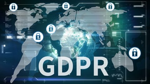 Gdpr Safety Icon Against Digital Animated Stock Footage Video (100% ...