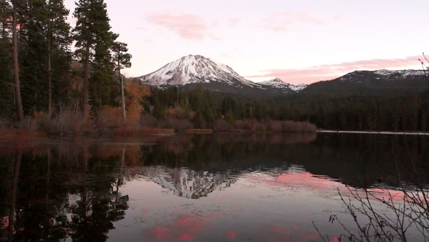 Lassen Peak Reflection On Manzanita Lake In Lassen Volcanic National