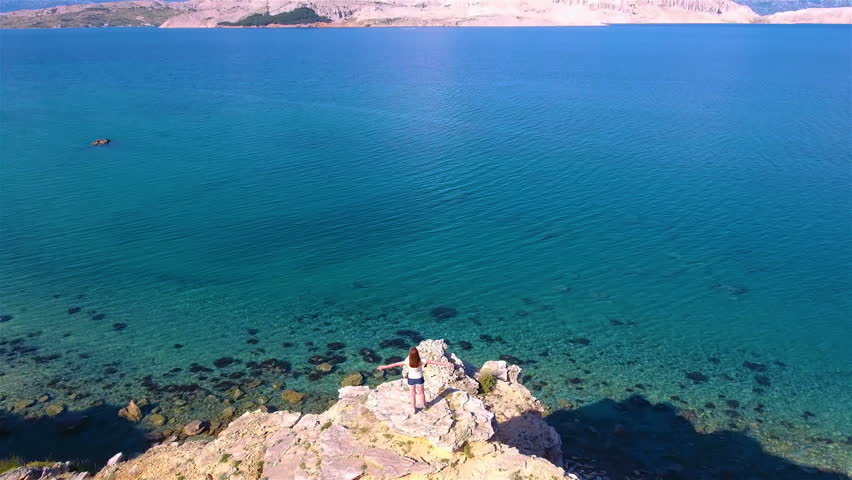 Standing Free Cliff Edge View On Stock Footage Video (100% Royalty-free ...