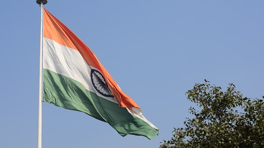 Indian National Flag, the Tricolor Stock Footage Video (100% Royalty ...