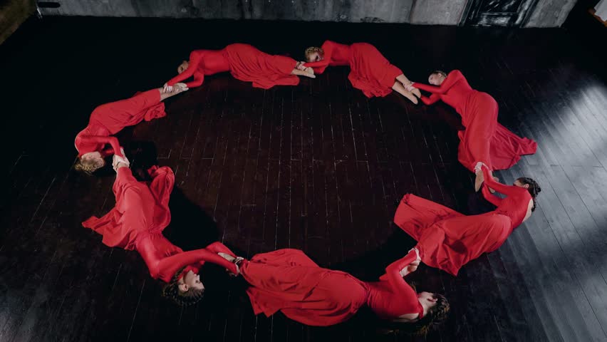 seven female dancers lying on floor Stock Footage Video (100% Royalty ...