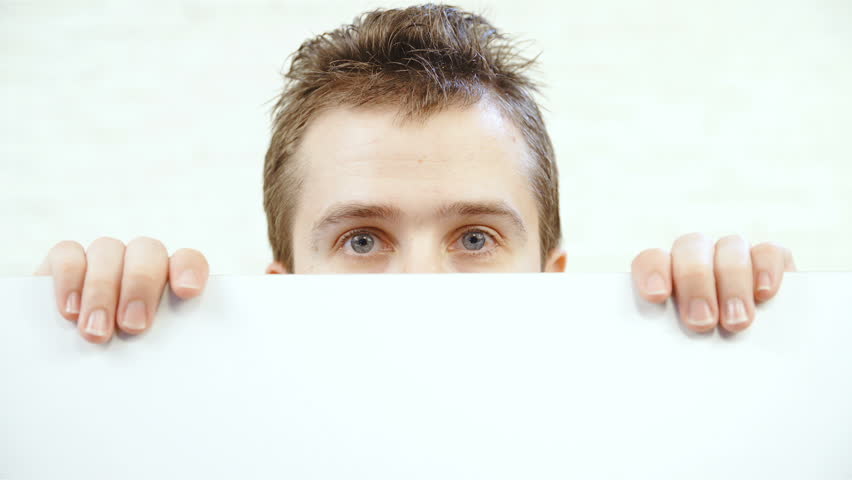 Person Peek Over a Wall Stock Footage Video (100% Royalty-free ...