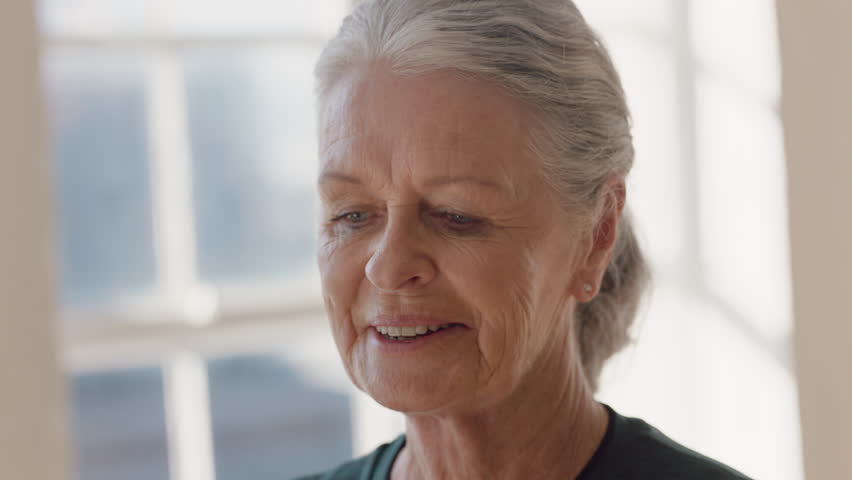 happy mature middle aged single woman Stock Footage Video (100% Royalty ...