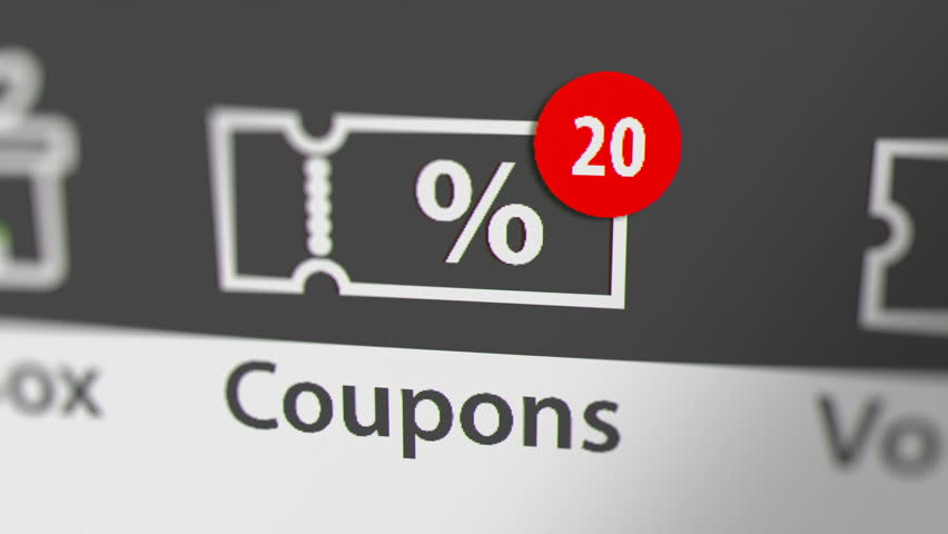 Coupons Icon with Animated Counting Stock Footage Video (100% Royalty ...
