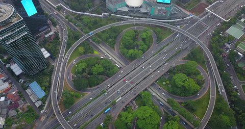 Beautiful Aerial View Footage Semanggi Flyover Stock Footage Video (100 ...