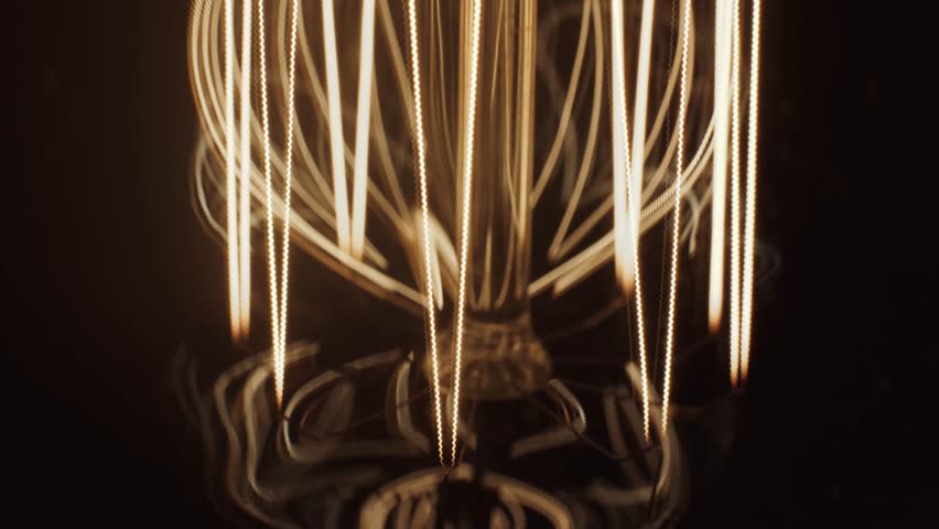 real edison light bulb flickering vintage Stock Footage Video (100% ...