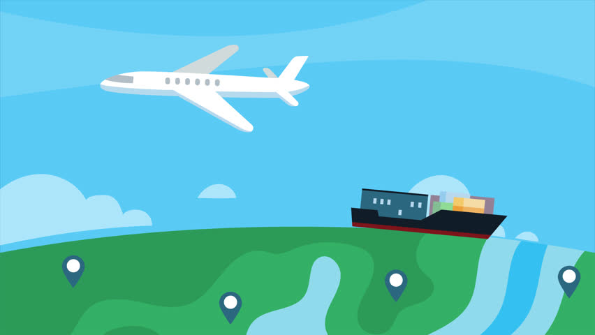 international shipping concept fast delivery animated Stock Footage ...