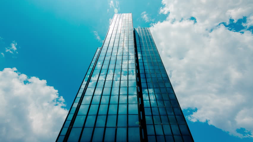 4k 30p Huge,tall Glass Skyscraper Stock Footage Video (100% Royalty ...