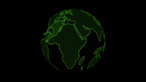 3d Rendering Spinning Glowing Green Wireframe Stock Footage Video (100% ...