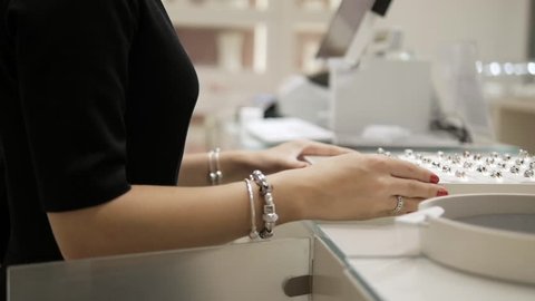 Luxury Jewelry Store Saleswoman Shows Beautiful Stock Footage Video ...