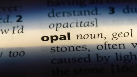 Opal Word Dictionary Opal Concept Stock Footage Video (100% Royalty ...