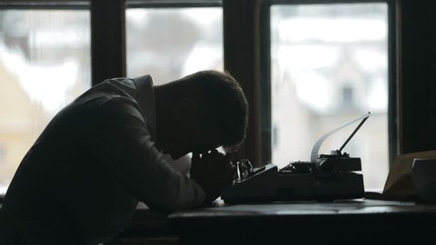 Confused Writer Thinks Plot His Masterpiece Stock Footage Video (100% ...