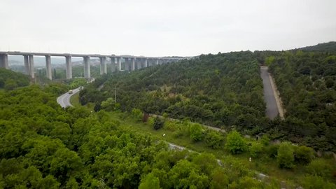 Flying Highway Bridge Forest Stock Footage Video (100% Royalty-free ...